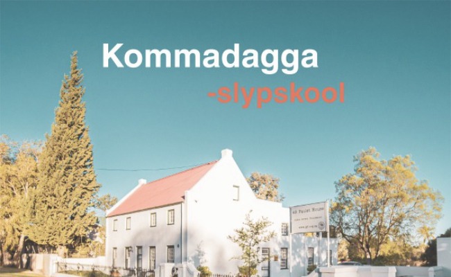 Hier is die deelnemers aan vanjaar se Kommadagga-slypskool en ...